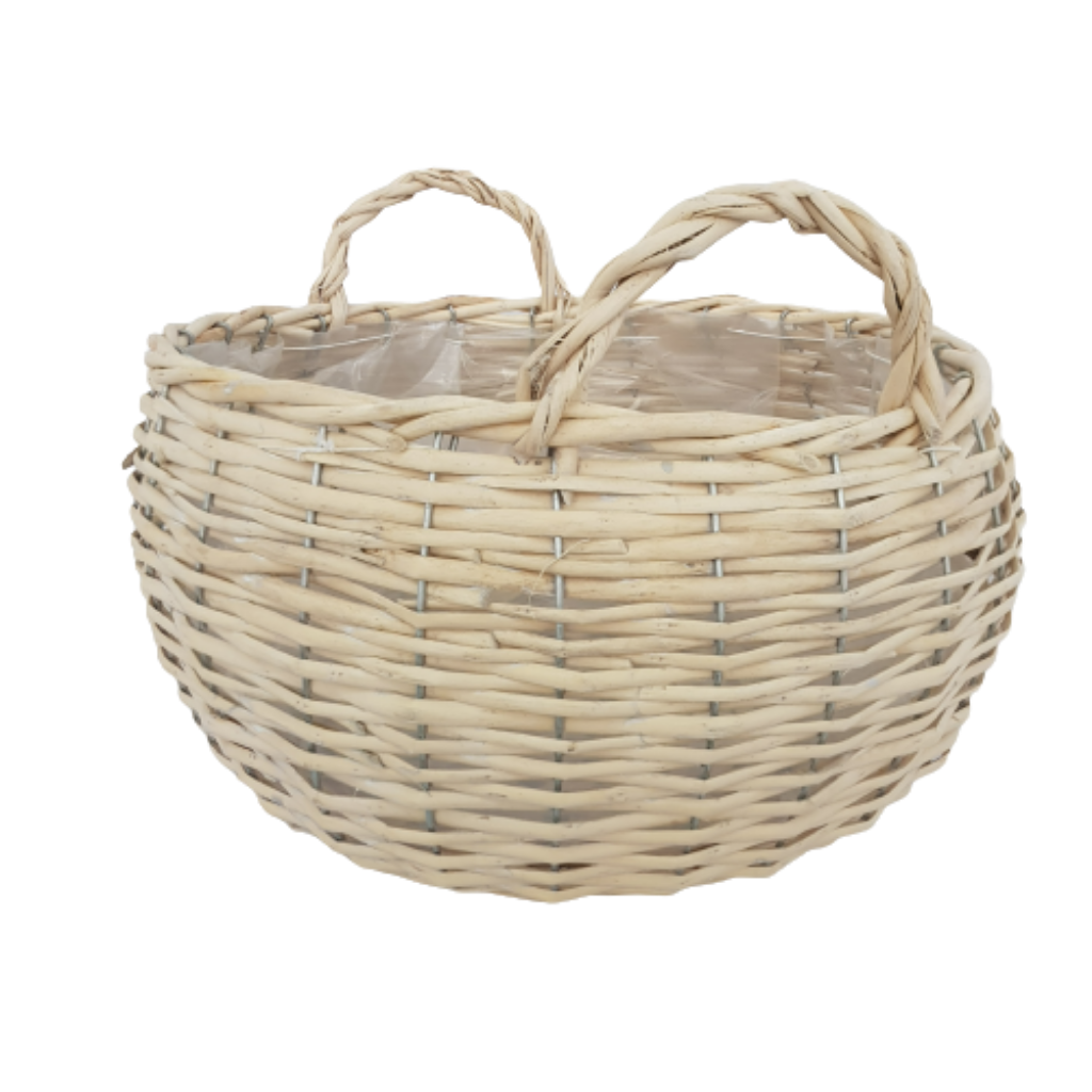 CESTO ARMADO REDONDO EM VIME NATURAL