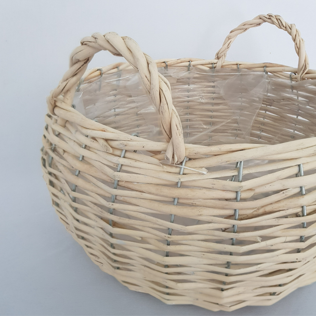 CESTO ARMADO REDONDO EM VIME NATURAL